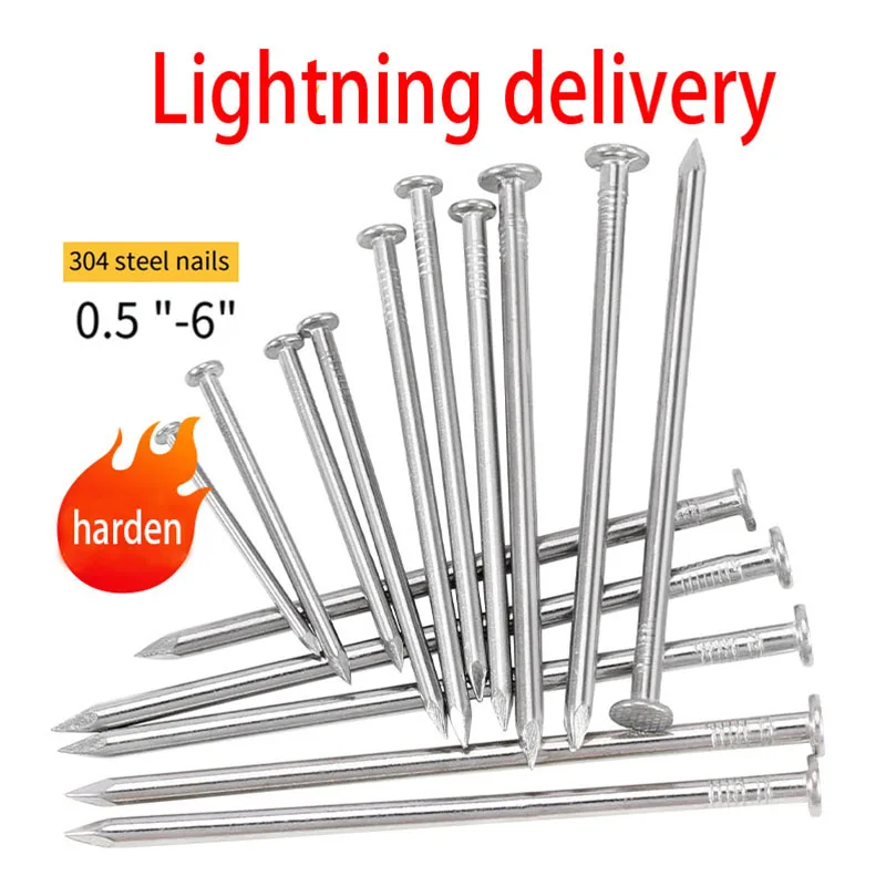304-Stainless-Steel-Screw-Woodworking-Nails-Round-Nails-Cement-Wall ...