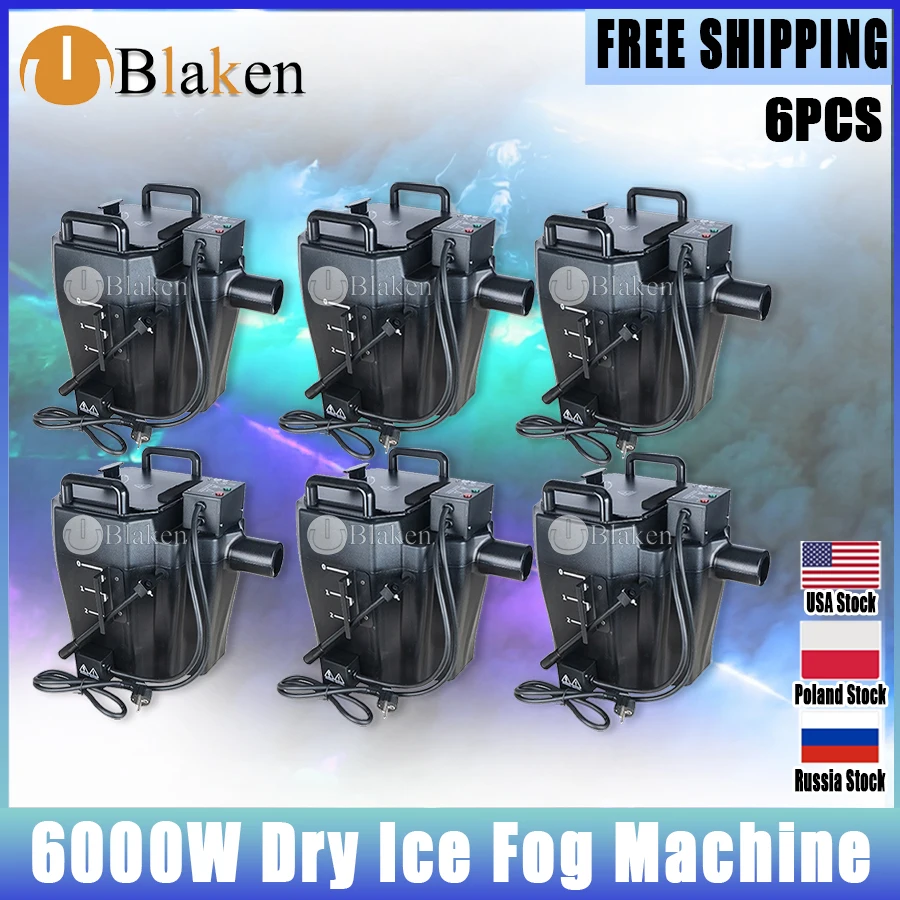 No-Duty-6Pcs-LOTS-6000W-Dry-Ice-Fog-Machine-Stage-Low-Ground-DMX512 ...
