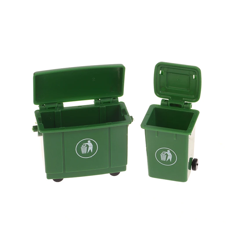 1Set 1:12 Dollhouse Miniature Trash Can Toy Mini Sanitation Trash Cans ...