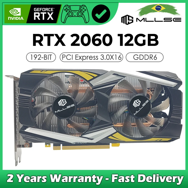 MLLSE placa gráfica NVIDIA GeForce RTX 2060, 12GB, GDDR6, 192 bits ...