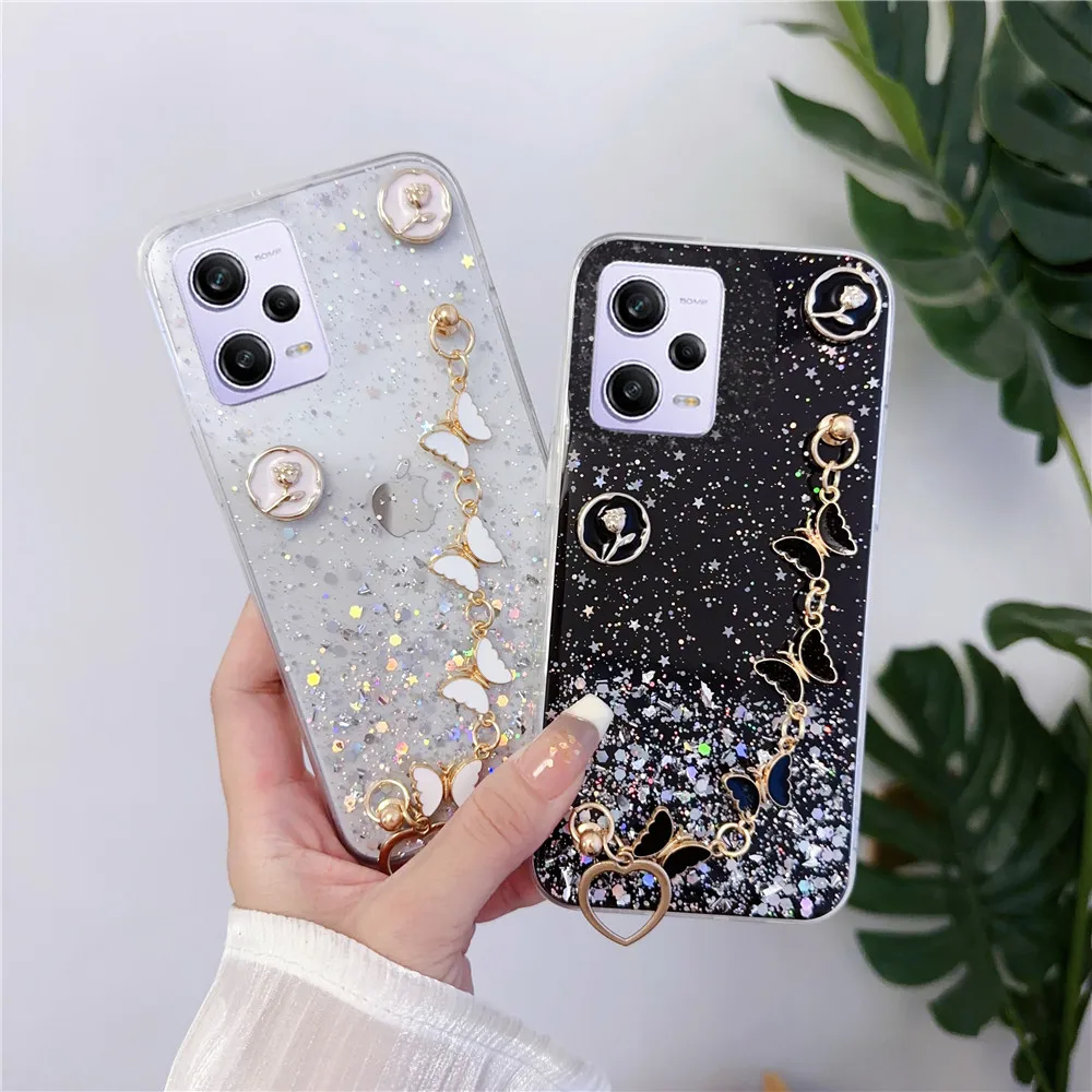 Luxury-Butterfly-Bracelet-Glitter-Case-For-Xiaomi-Redmi-Note-13-12-Pro ...