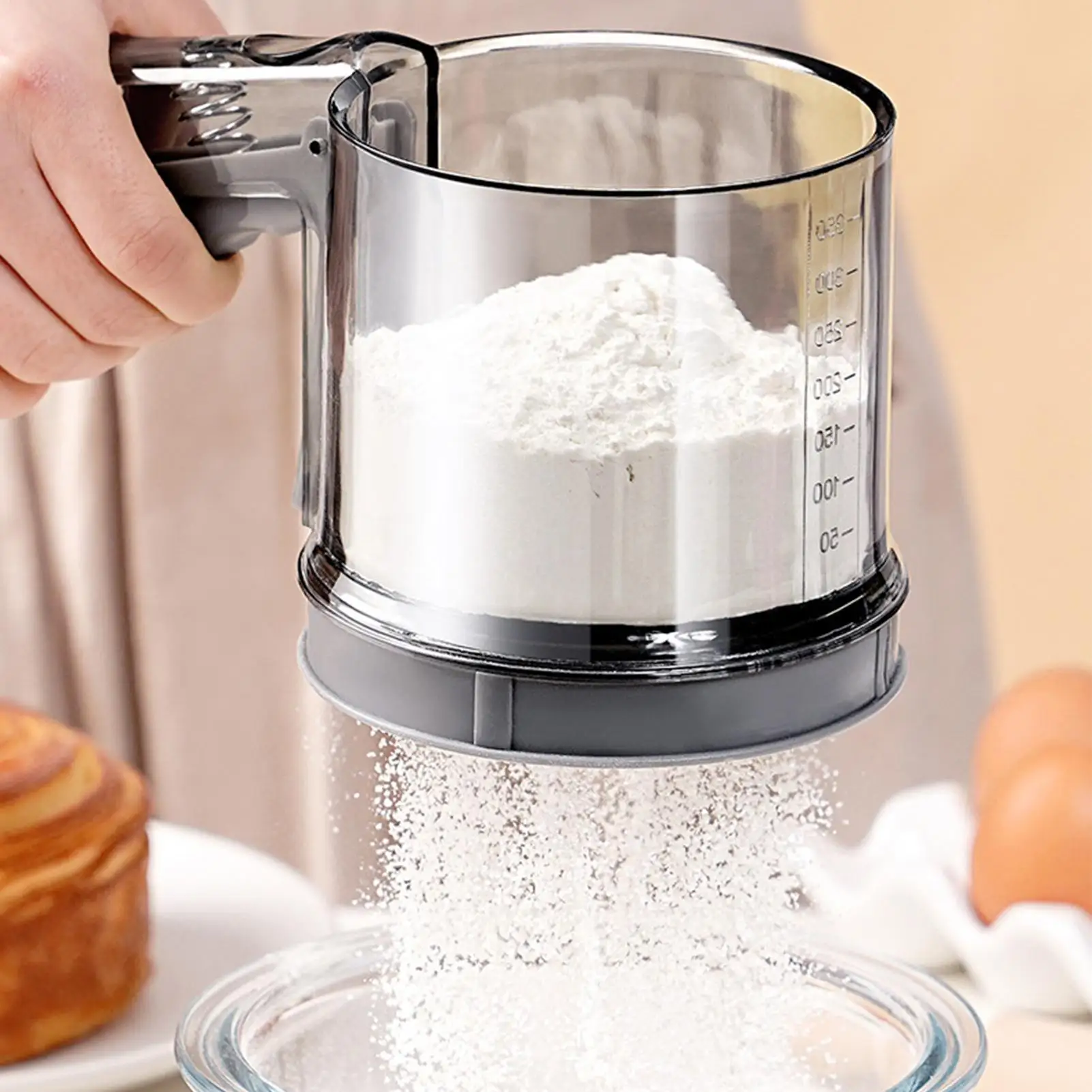 Semi-Automatic straight handle and press double layer Fine Mesh Flour ...