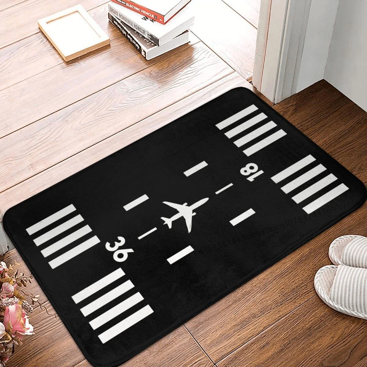 Airplane-Airport-Sign-Bathroom-Non-Slip-Carpet-Airport-Runway-Flannel ...
