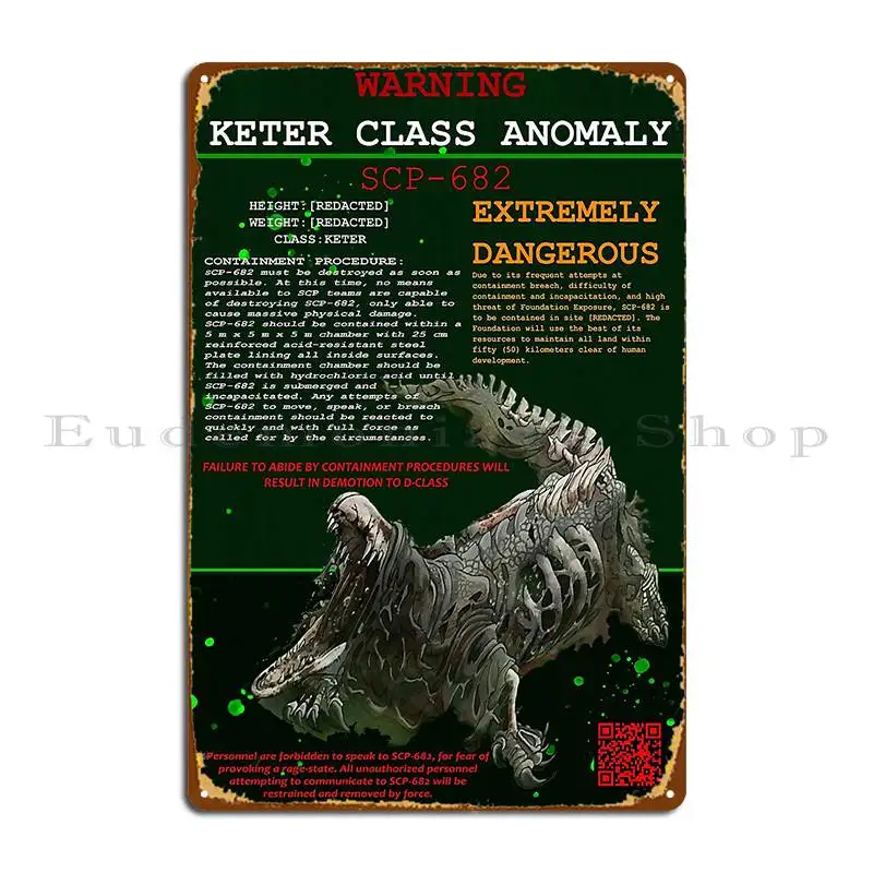 Cartel-de-Metal-Scp-682-cartel-de-hojalata-con-dise-o-de-placas-de ...