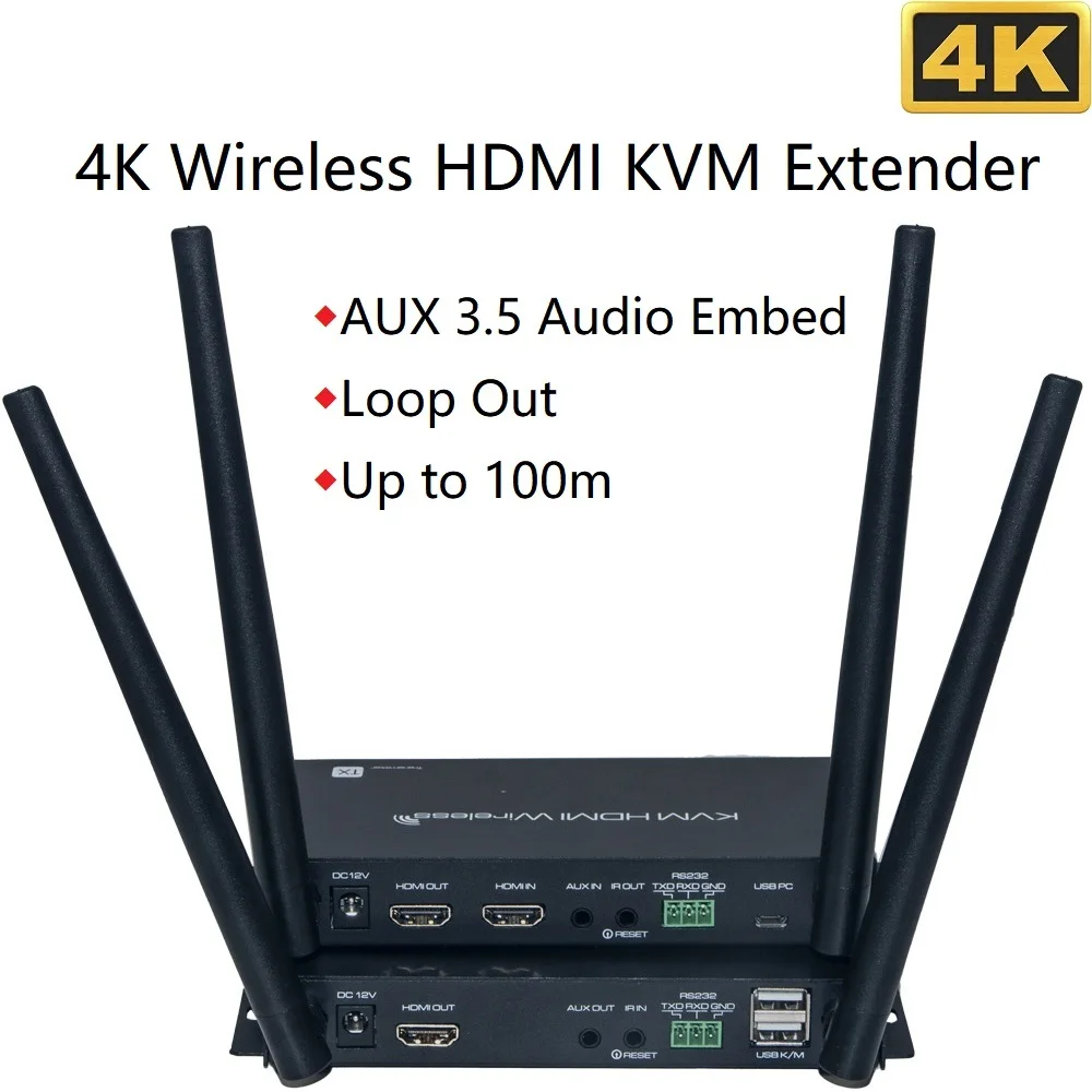 4K-Wireless-HDMI-Extender-Dual-Antenna-100m-330ft-Sender-Video ...