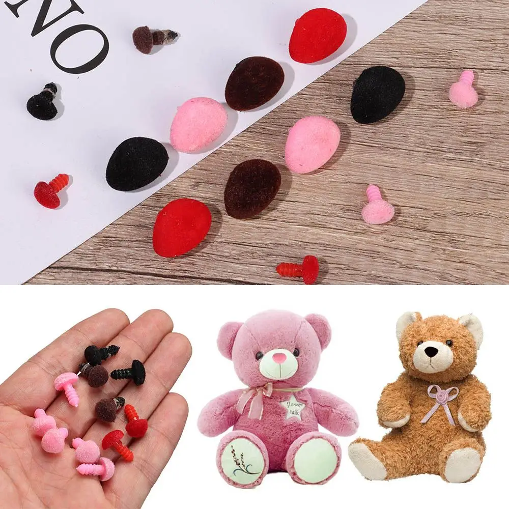 100pcs Hand Making Craft Stuffed Plush Flocking Triangular Safety Nose ...