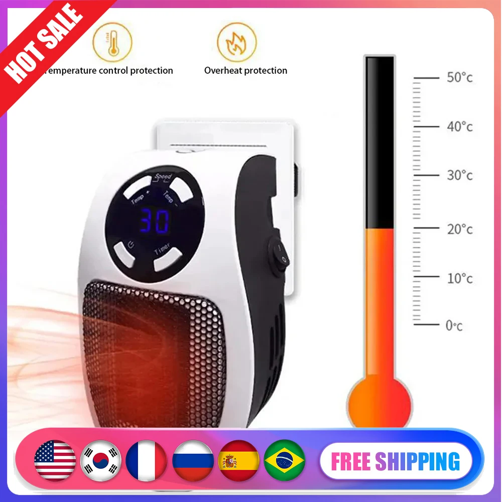Electric-Heater-Portable-Heater-Plug-in-Wall-Room-Heating-Stove-Mini ...