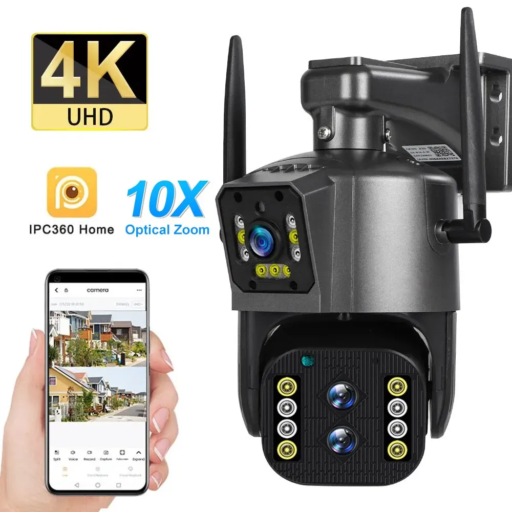 PEGATAH-8MP-4K-Camera-Outdoor-WiFi-PTZ-Three-Lens-Dual-Screen-10X ...