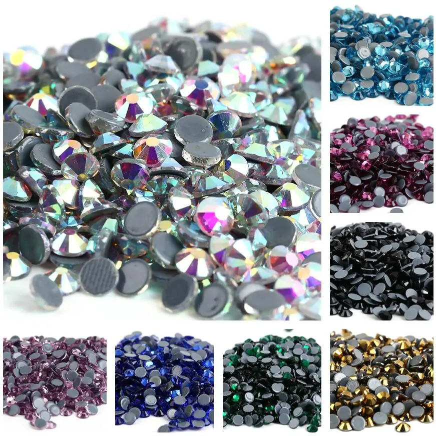 All-Sizes-40Colors-Crystal-AB-Hotfix-Rhinestones-Glass-Strass-Hotfix ...