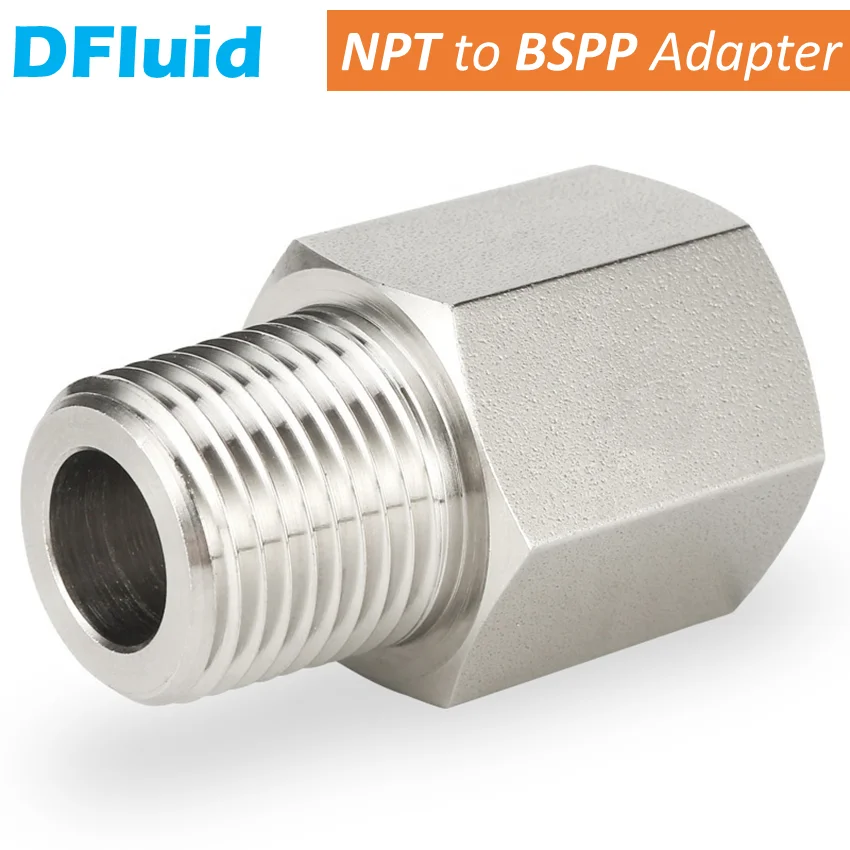 Adaptador SS316 hembra BSPP G ISO228/1 a macho NPT, conector de 1/8 ...