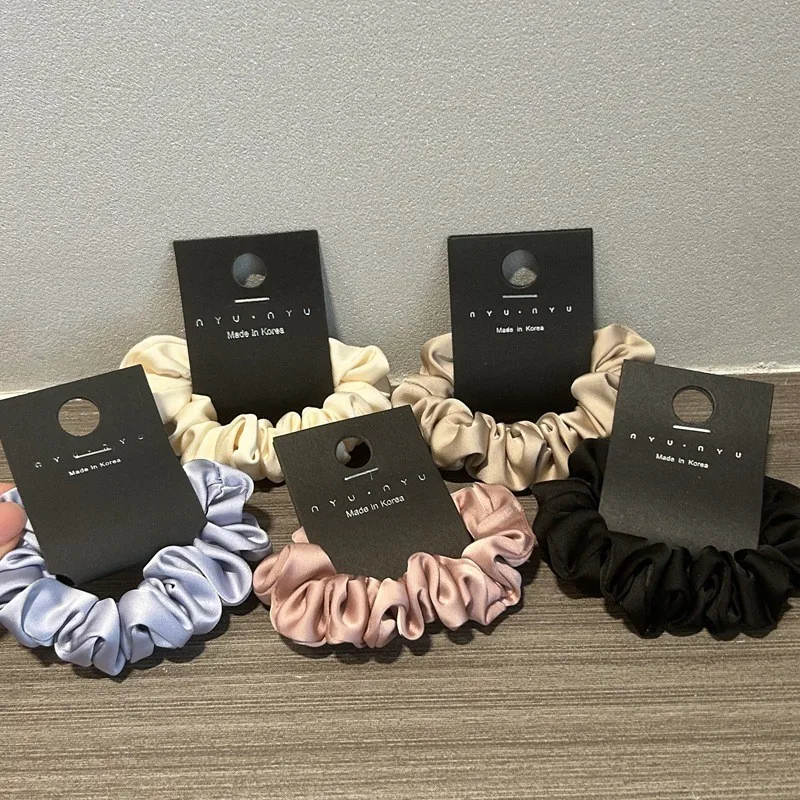 Fashion Silk Satin Small Scrunchies Elastic Hair Bands Women Girls ...