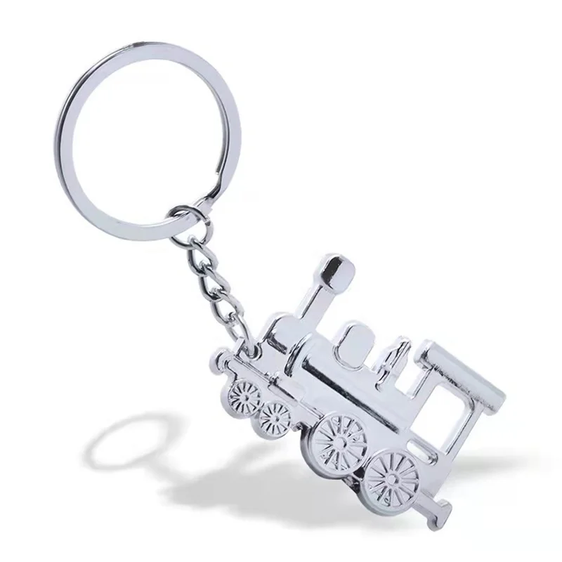 Creative Steam Train Locomotive Design Metal Keychain Punk Rock ...