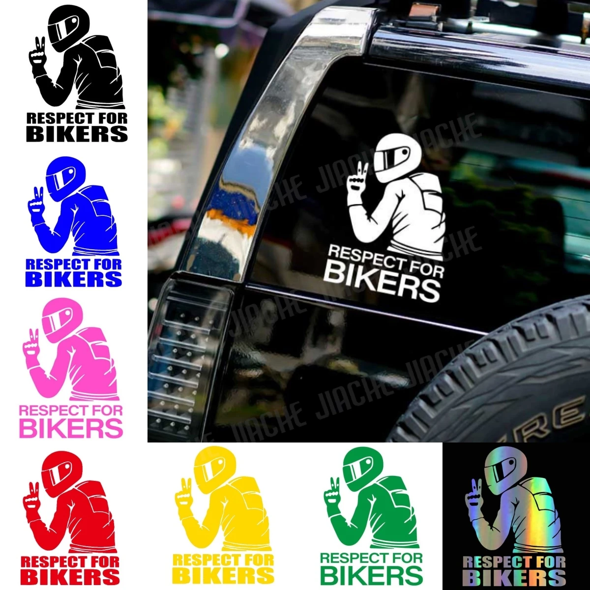 10-colors-Respect-Biker-Sticker-For-On-Car-Motorcycle-Vinyl-3D-Stickers ...