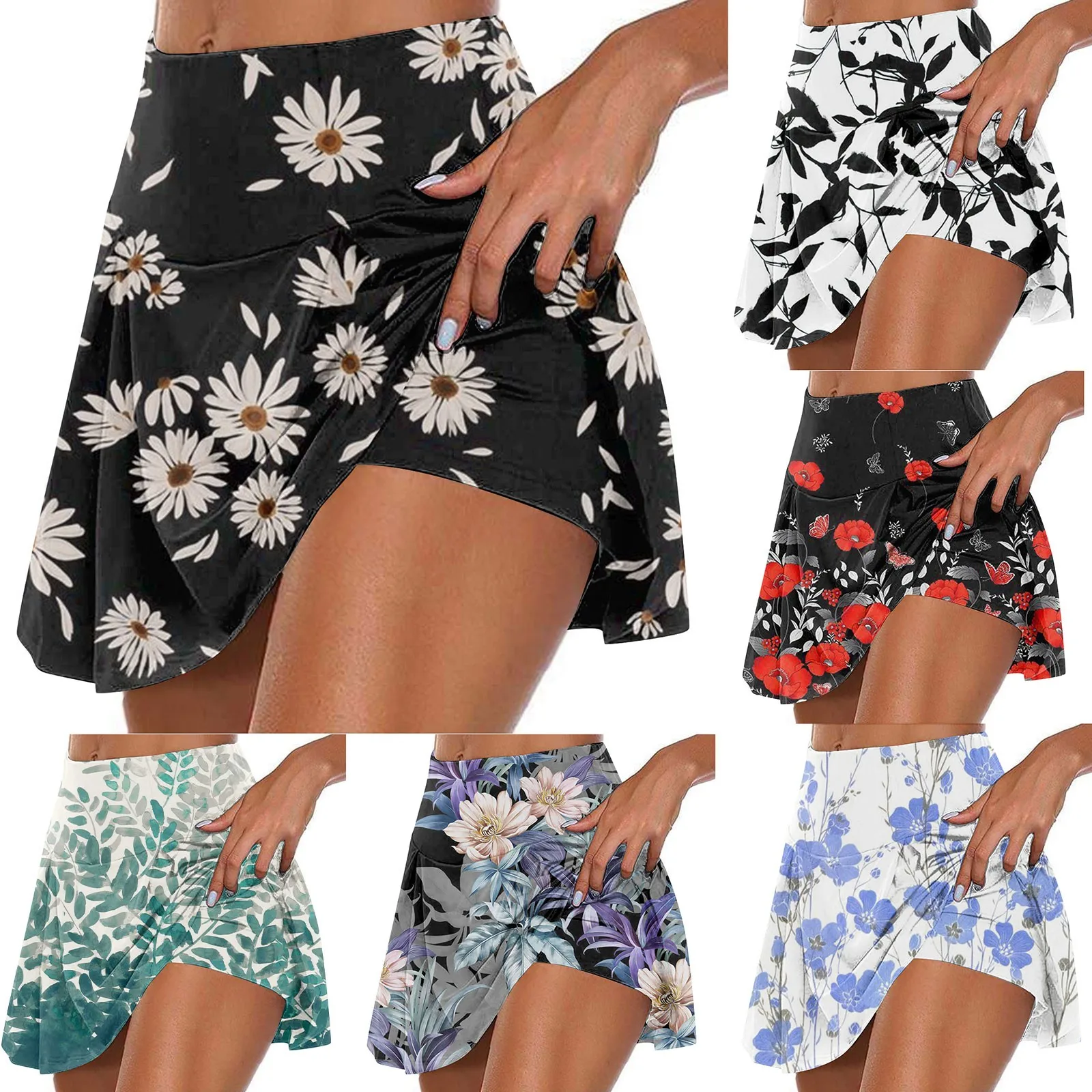 Chic-And-Elegant-Skirt-Comfortable-Fashionable-Floral-Flower-Printed ...