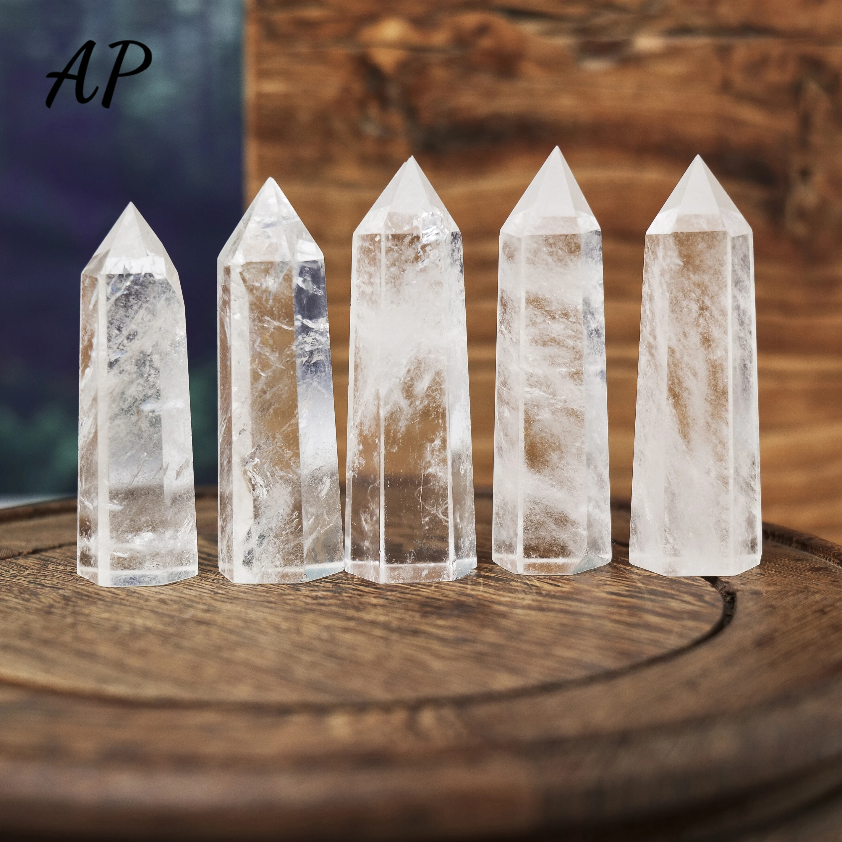 4-8CM Clear Quartz Column Natural White Crystal Quartz Crystal Point ...