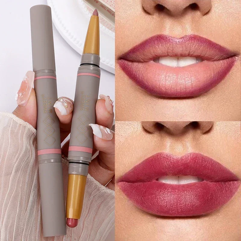 Waterproof-Double-ended-Matte-Lipliner-Pen-Lasting-Plumping-Lipstick ...