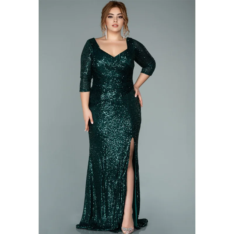 Plus Size Square Neck Sexy Plus Size Elegant Sequin Loose Bodycon Dress ...