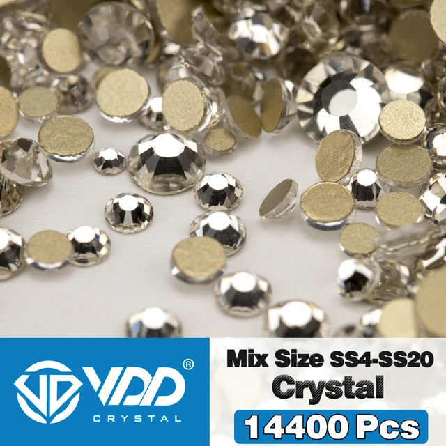 VDD 14400Pcs Wholesale SS4-SS20 Mix Size Glass Rhinestones Crystal Non ...
