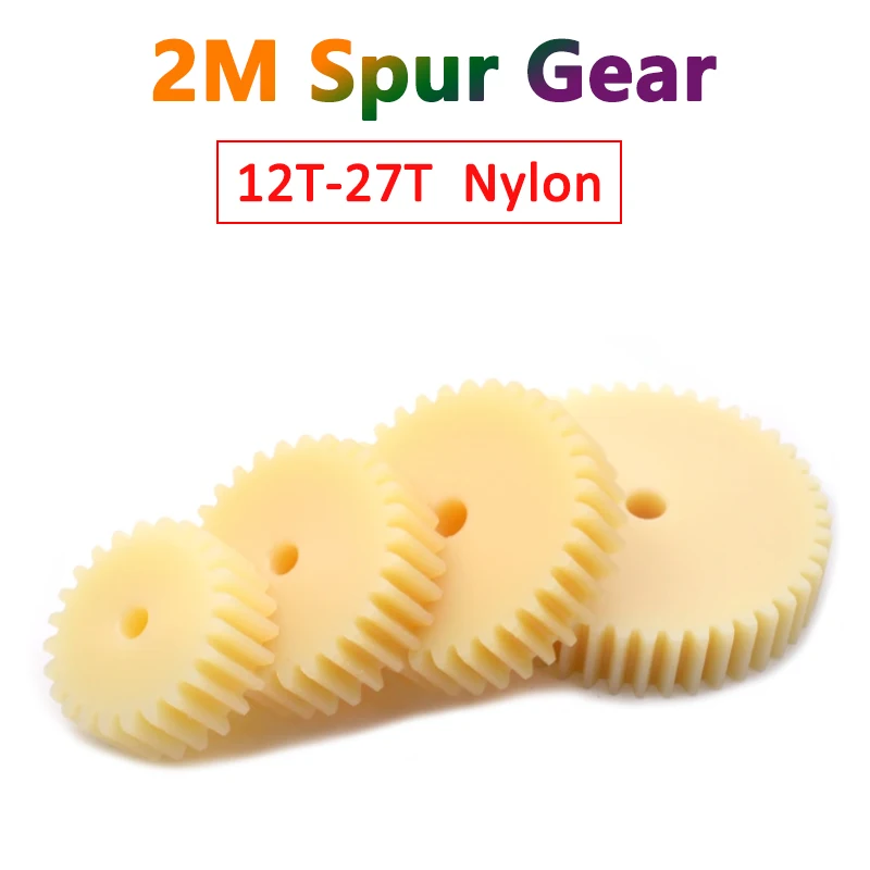 1pc Spur Gear 2M 12T 27T Transmission Drive Cylindrical Gear Nylon ...