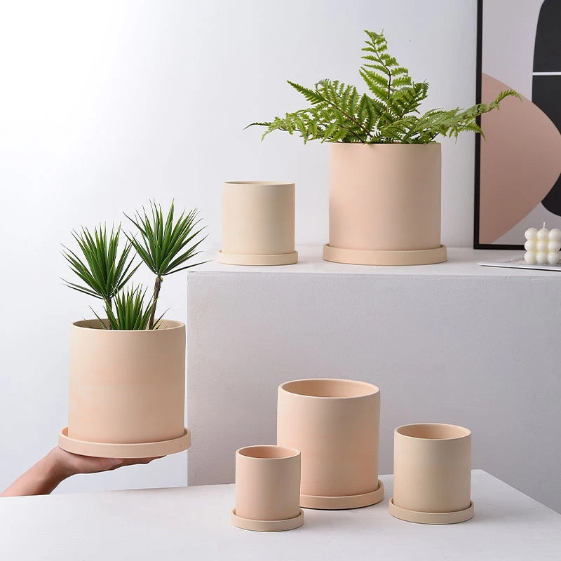 Flower Pots and Planters Nordic Simple Breathable Pot Ceramic Biscuit ...