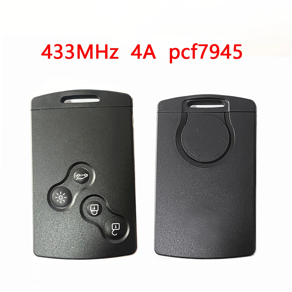 4-Buttons-PCF7945-7953-4A-Chip-433Mhz-Smart-Card-Car-Key-for-Renault ...