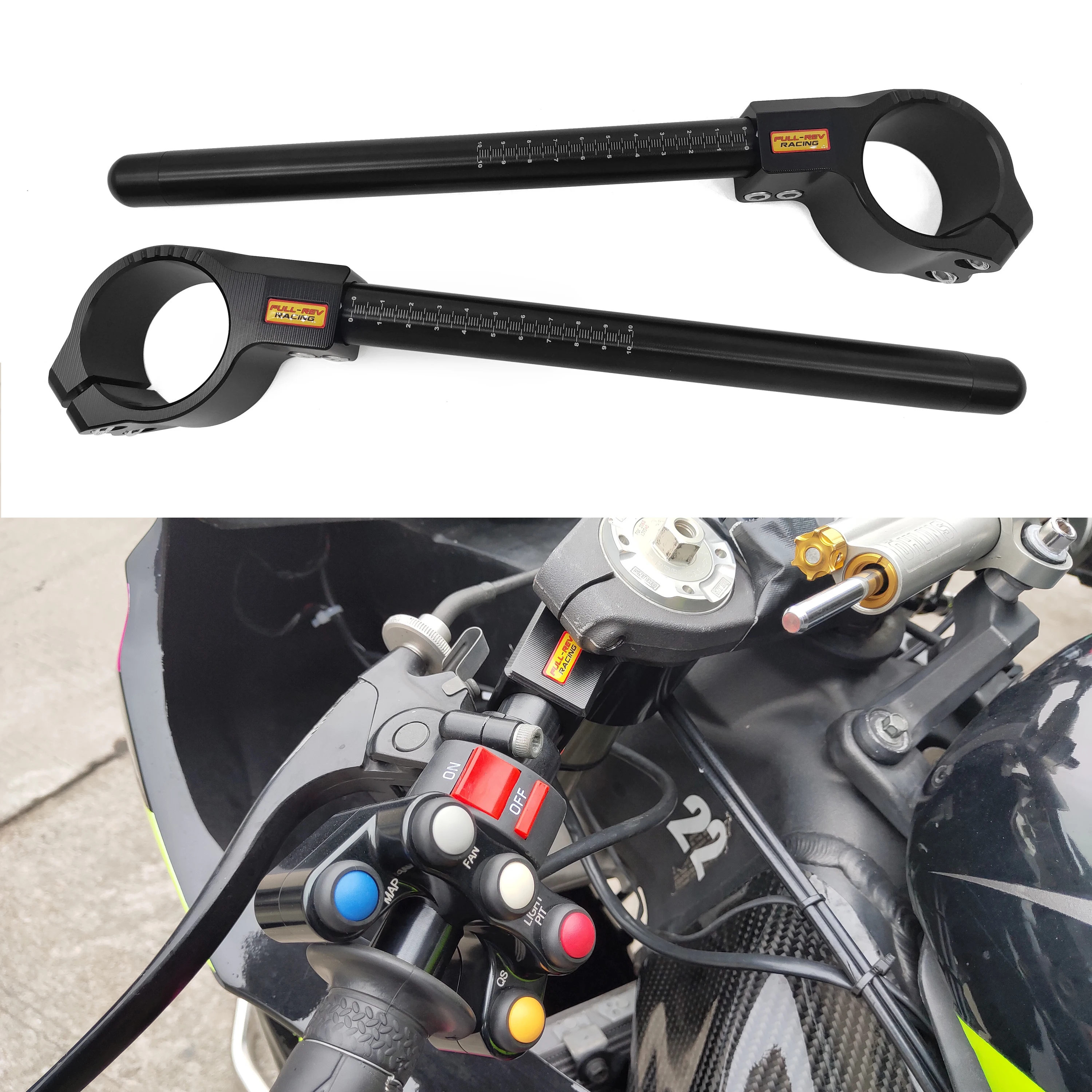 31/ 37/ 41mm Clip-ons Brake Clutch Lever Handlebar Grips Clip Ons ...