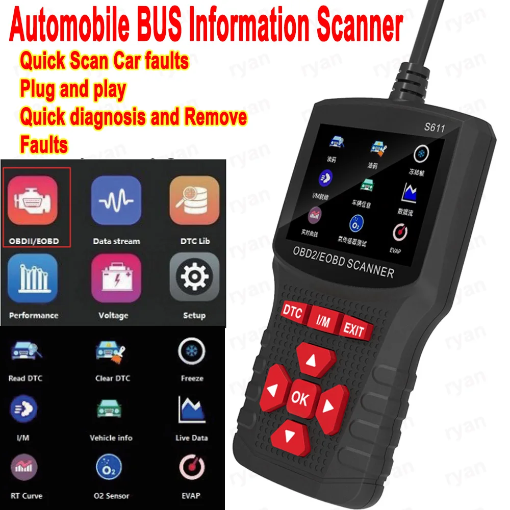 Professional-Auto-Engine-System-Diagnostic-Tool-S611-OBD2-EOBD-Car ...
