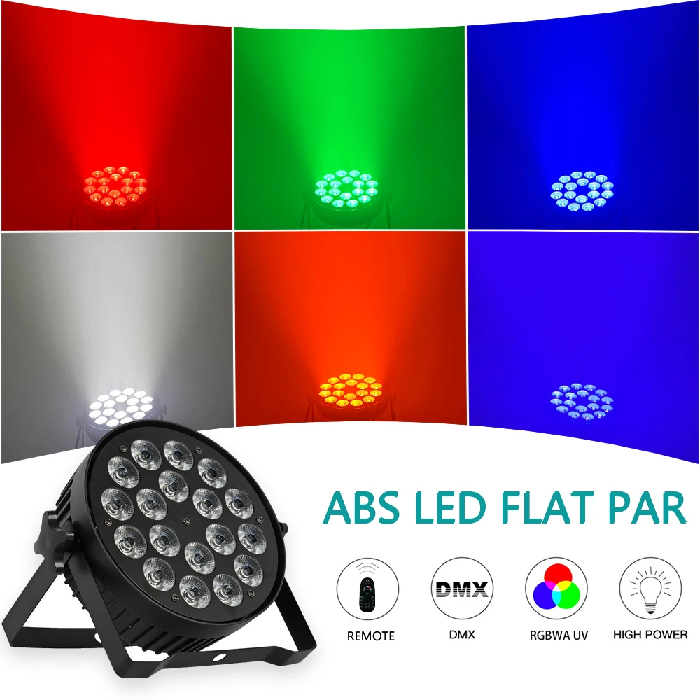LED-Flat-Par-Light-18x18w-18x12w-RGBWA-UV-RGBW-6in1-4in1-Led-Light-DMX ...