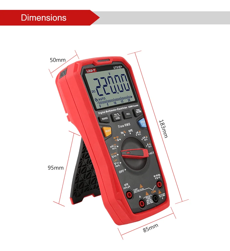 UNI-T Digital Multimeter UT61E+, UT-D07B Bluetooth adapter