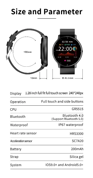 Круглые Bluetooth-часы для ответа на звонок, спортивные умные часы для ...
