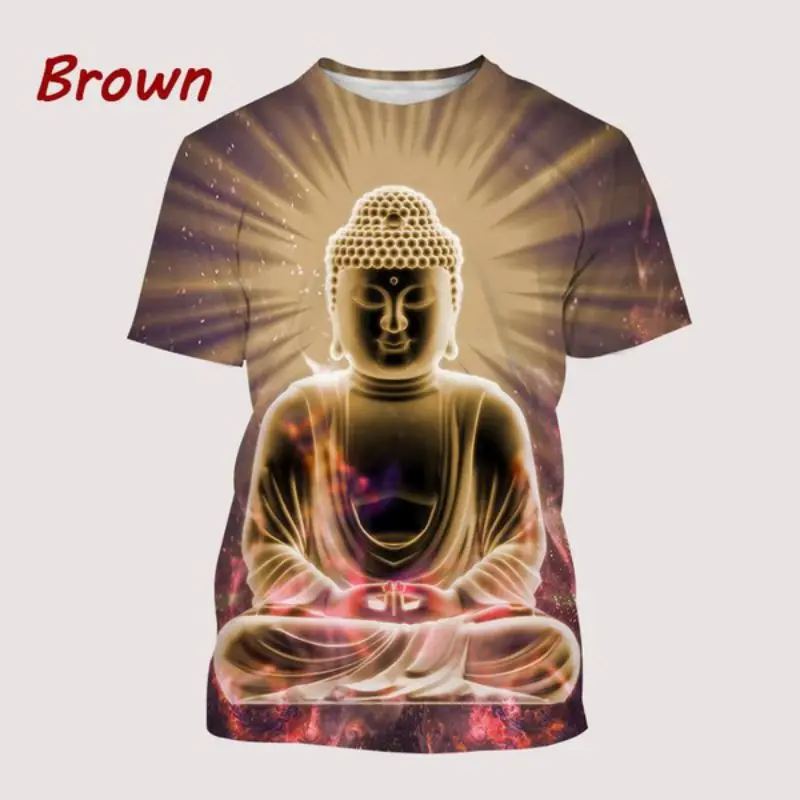 Camiseta-de-manga-corta-con-estampado-3d-de-Buda-para-hombre-camiseta ...
