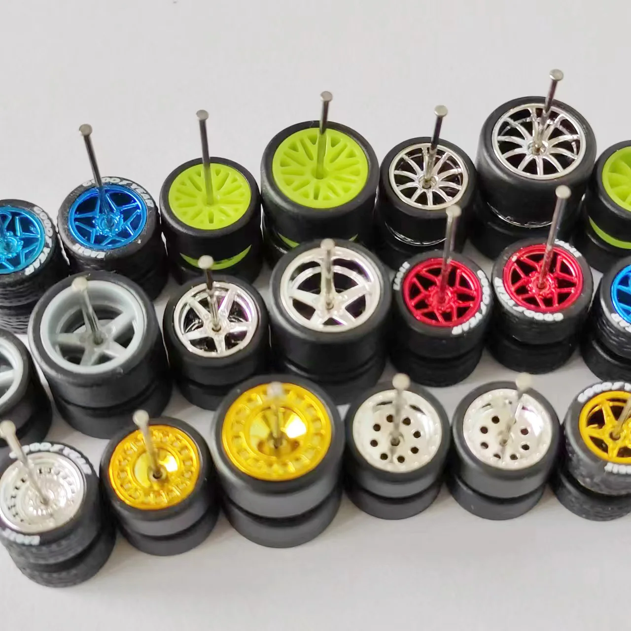 50sets-for-50-Cars-1-64-Alloy-Car-Wheels-with-Rubber-Tires-for-1-64 ...