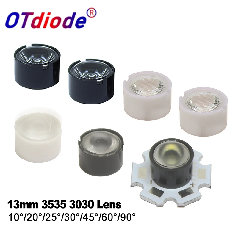 Led lente cree xpe 3535, lente 13mm, 10, 20, 45, 60, 90 graus, suporte ...