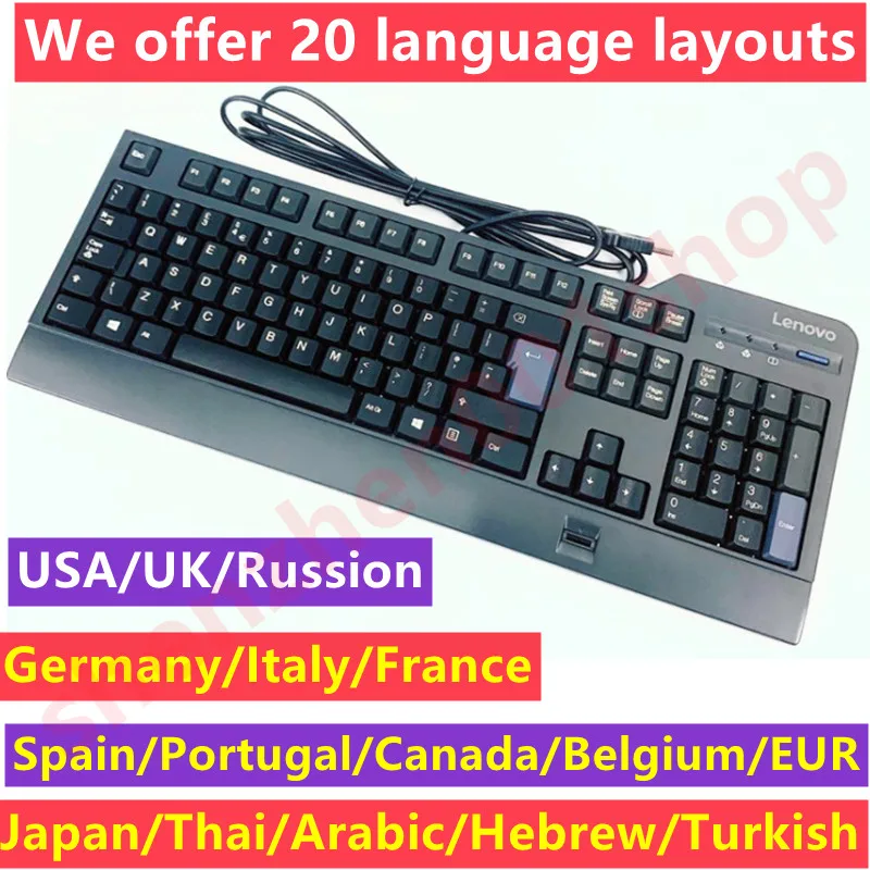 The fingerprint identification keyboard kuf1256 for Lenovo USB wired ...