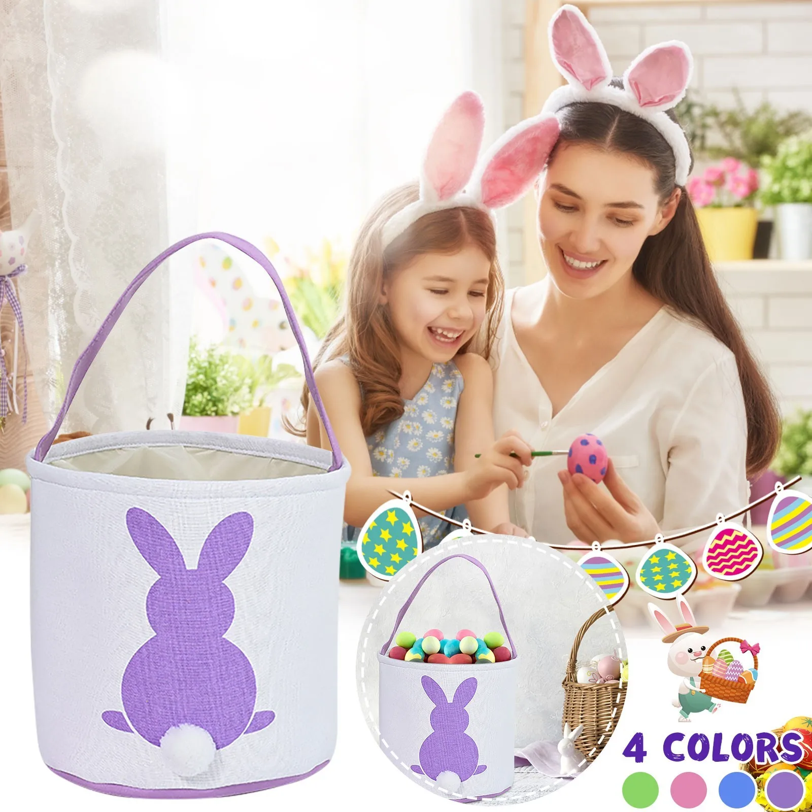 Lovely-Easter-Bunny-Buckets-Eggs-Toy-Handbags-Rabbit-Basket-Creative ...