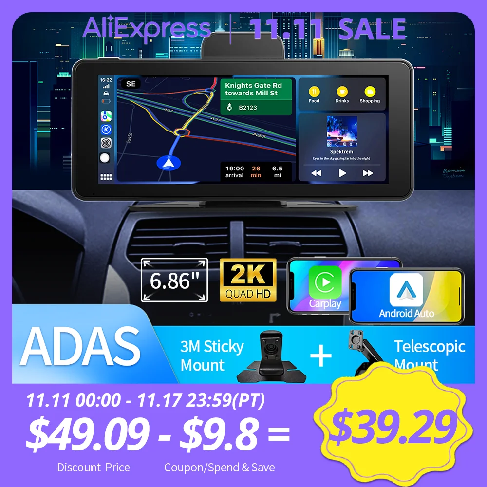 Imagebon-6-86-2K-Car-DVR-Android-Auto-Carplay-ADAS-Dash-Cam-WiFi-AUX ...