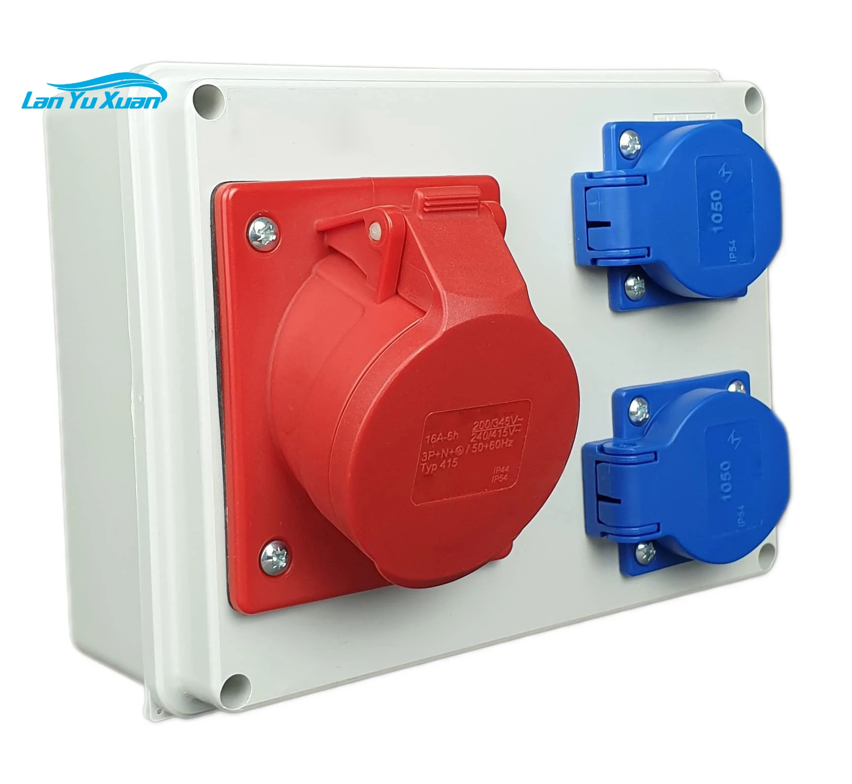 Wall-Distributor-16-A-5P-CEE-Socket-2x-Schuko-230-V-Construction-Power ...