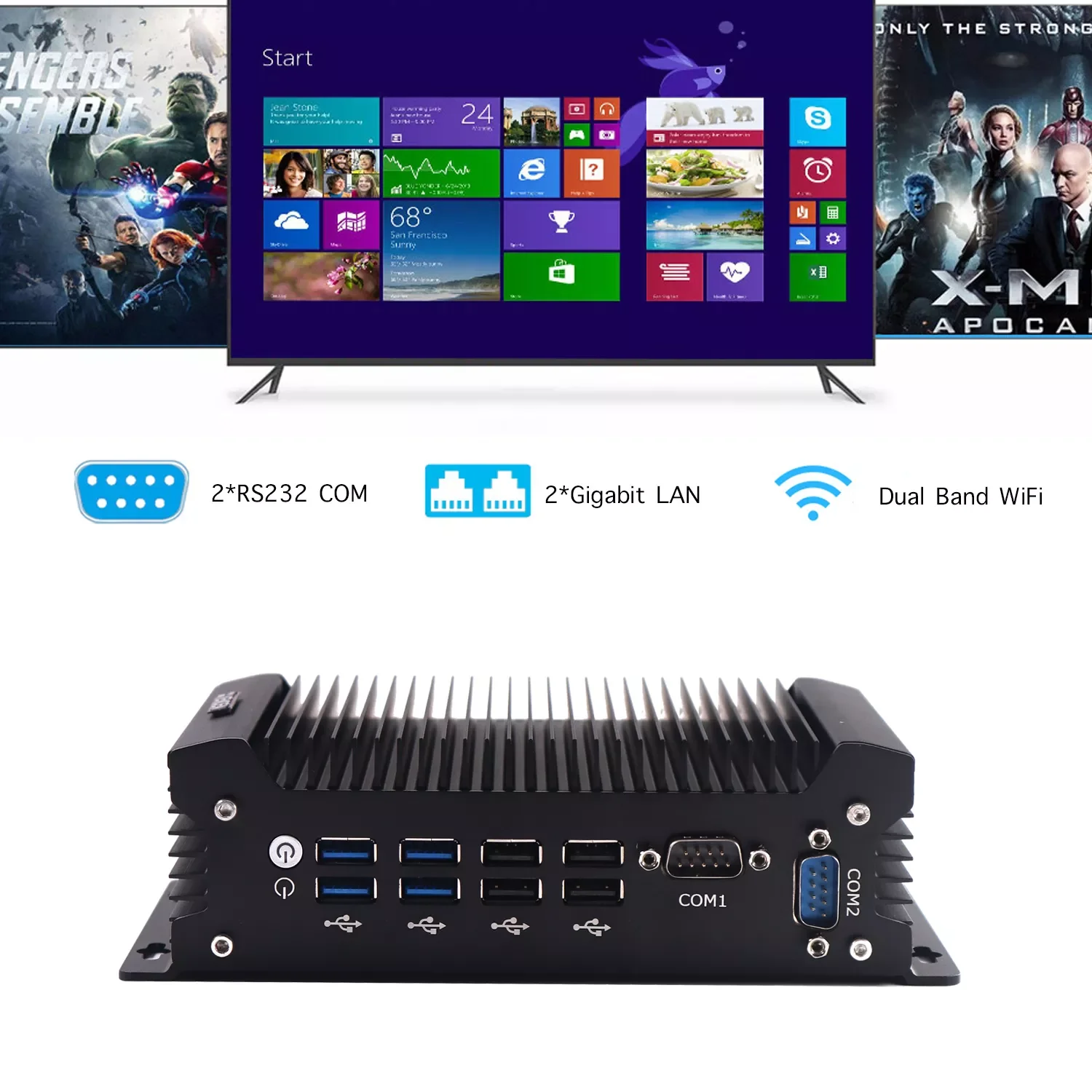 HYSTOU Fanless PC Intel Core i5 or i7 SIM Card WiFi Module DDR3 4G 8G ...