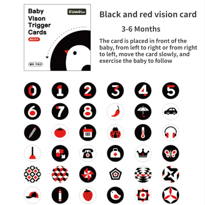 Toy Baby Visual Stimulation - Cards Black White High Contrast Flash ...
