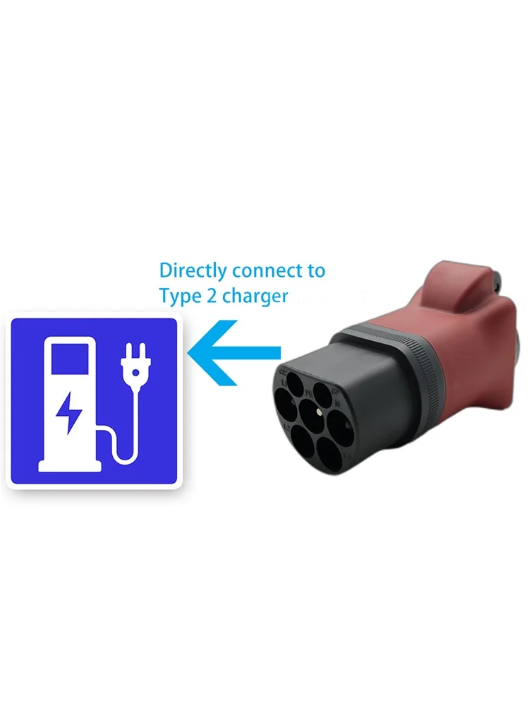 Portable 220V Type 2 Male Plug to Schuko Socket EV Charging Adapter For ...