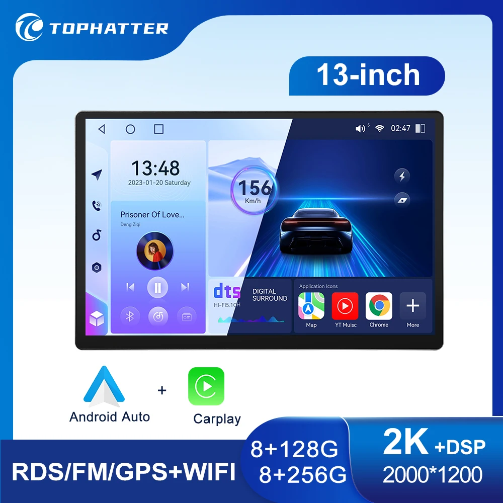 13inch-2K-Car-Radio-For-Tesla-style-Android-auto-Wireless-Carplay ...