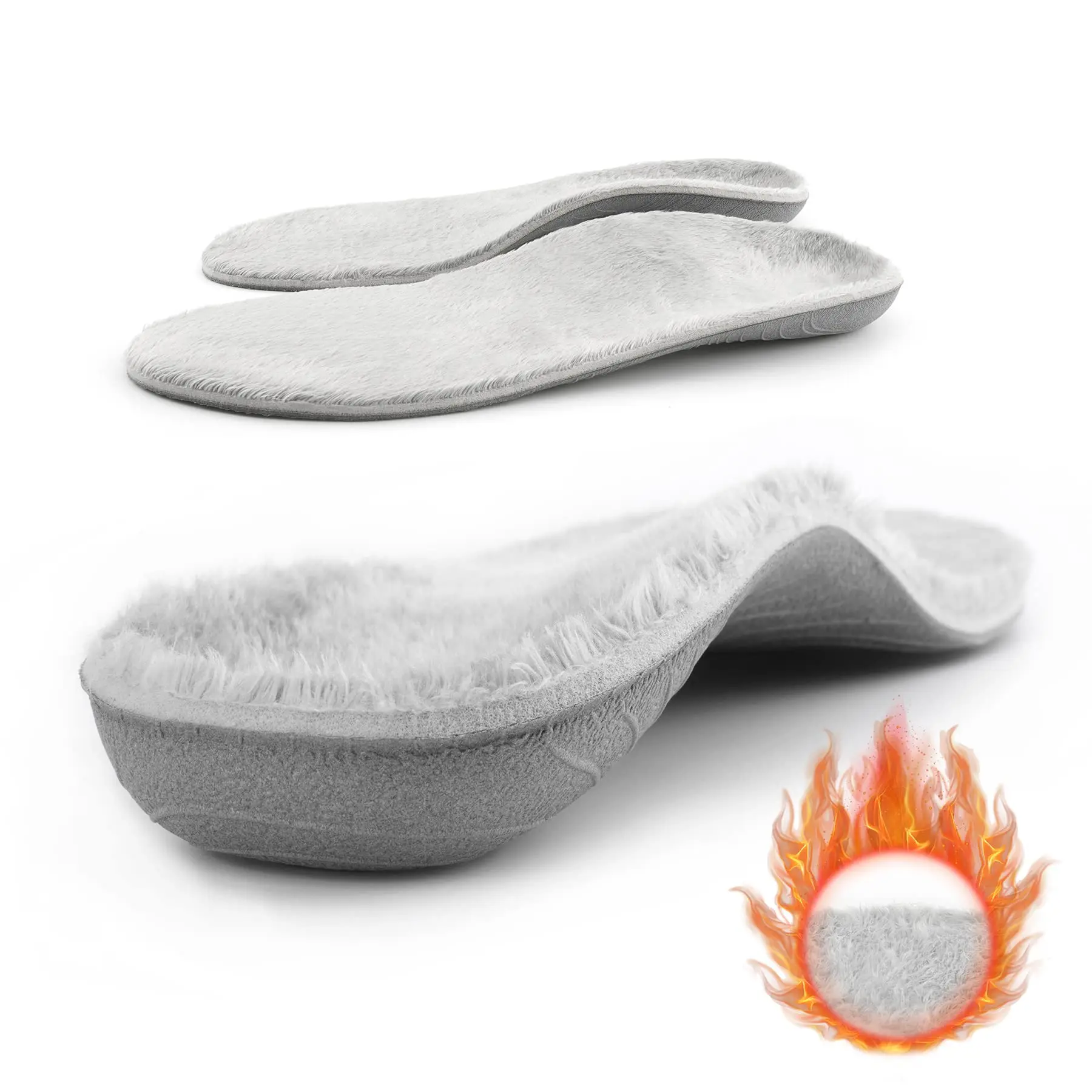 Arch Support Plantar Fasciitis Insoles Cushioned Winter Warm Cozy ...