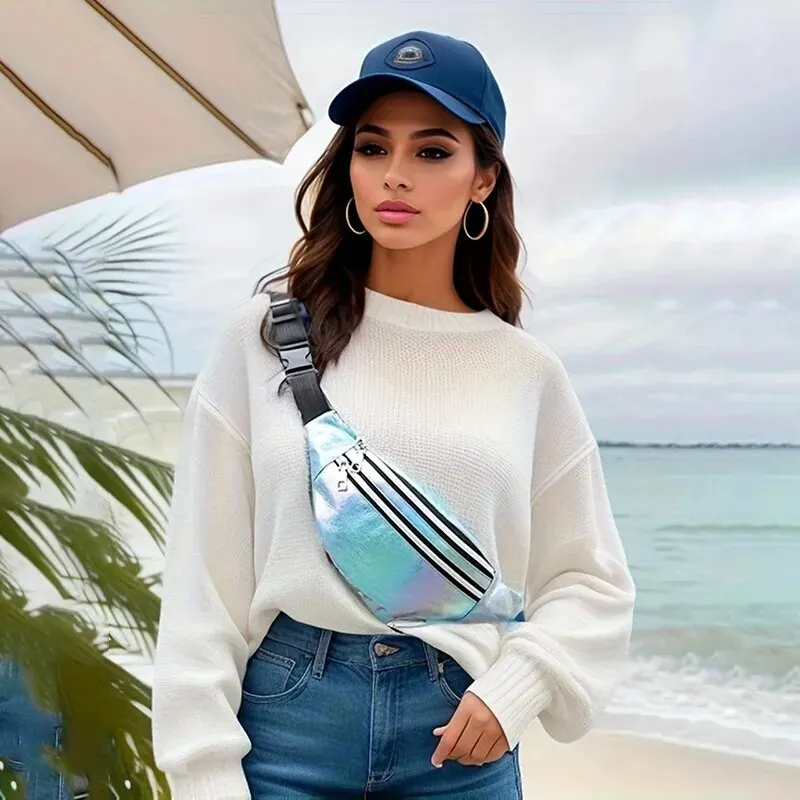 Gradient-Color-Fanny-Pack-Laser-Holography-Crossbody-Waist-Bag-Pack ...