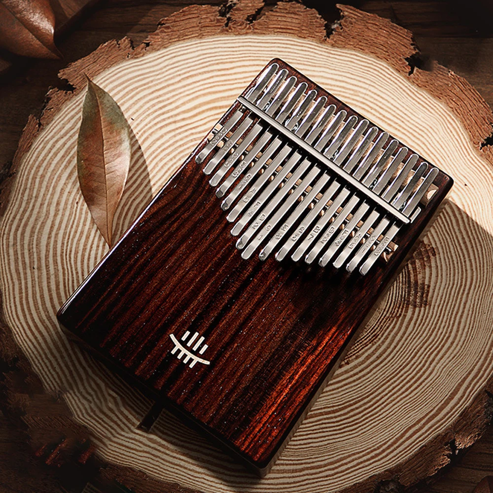 Hluru 17/21 key Kalimba box upgrade high-end rosewood thumb piano portable Kalimba finger piano ...