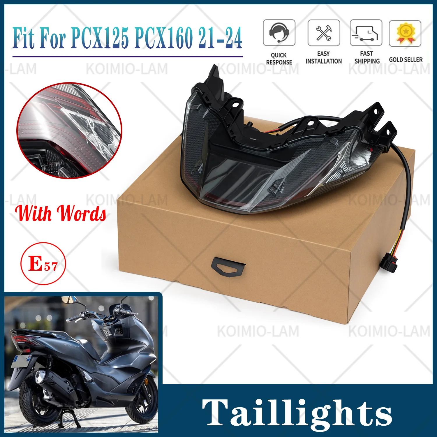 Fit For HONDA PCX125 PCX160 2021 - 2024 Motorcycle Tail Lights ...