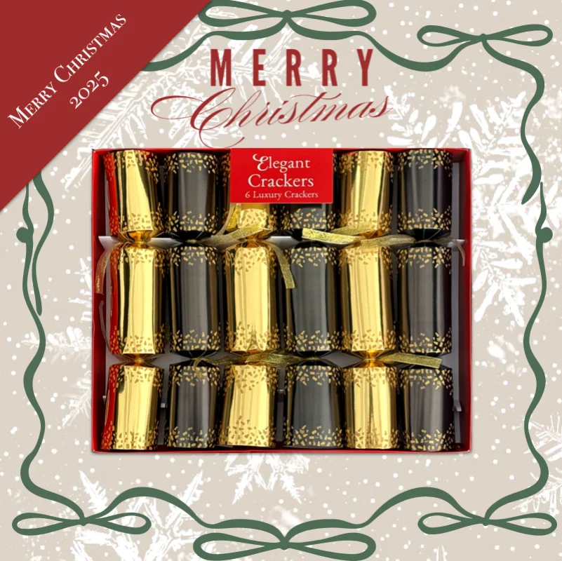 Set of 6 Glitter Snowflake Luxury Christmas Crackers Festive Party ...