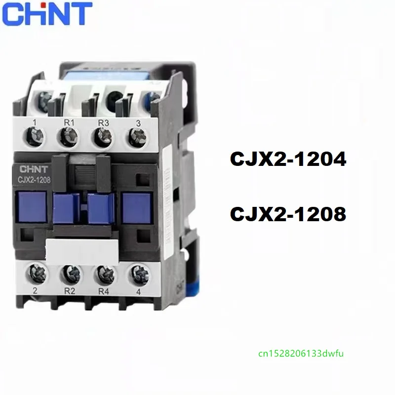 CHINT-Contactor eléctrico CJX2-1204 4NO CJX2-1208 2NO 2NC 12A LC1D AC, montaje en Riel DIN, 24V ...