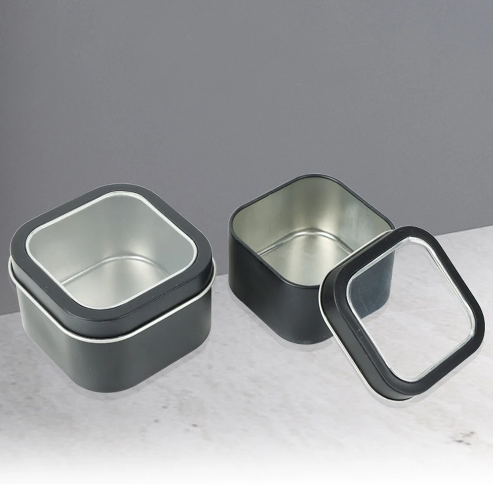 Clear Window Tin Box Metal Storage Box Case Gift Chocolate Candy Cake ...