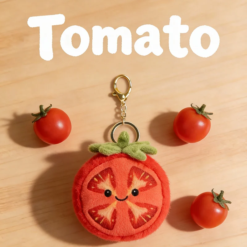 10CM Kawaii Cartoon Simulation Anime Fruit Tomato Filled Plush Toy ...