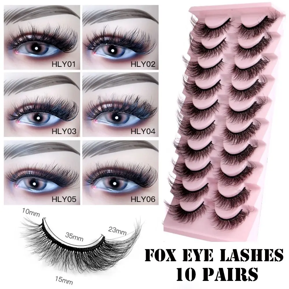 10Pairs/Pack Cat EyeLashes Eyelash End Elongate Fake Eyelashes Natural ...